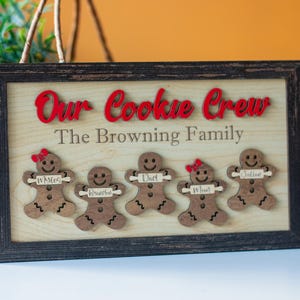 Personalized Gingerbread Family Sign: Christmas Cookie Crew Decor - Etsy