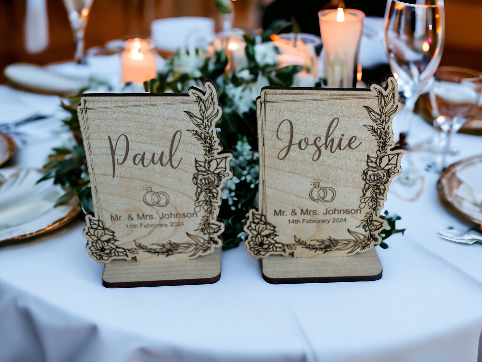 Personalized Table Place Names Wedding Floral Name Tags Wedding ...