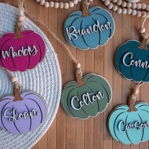 Personalized Pumpkin Name Tags, Cute Halloween Basket Tags, Trick or ...