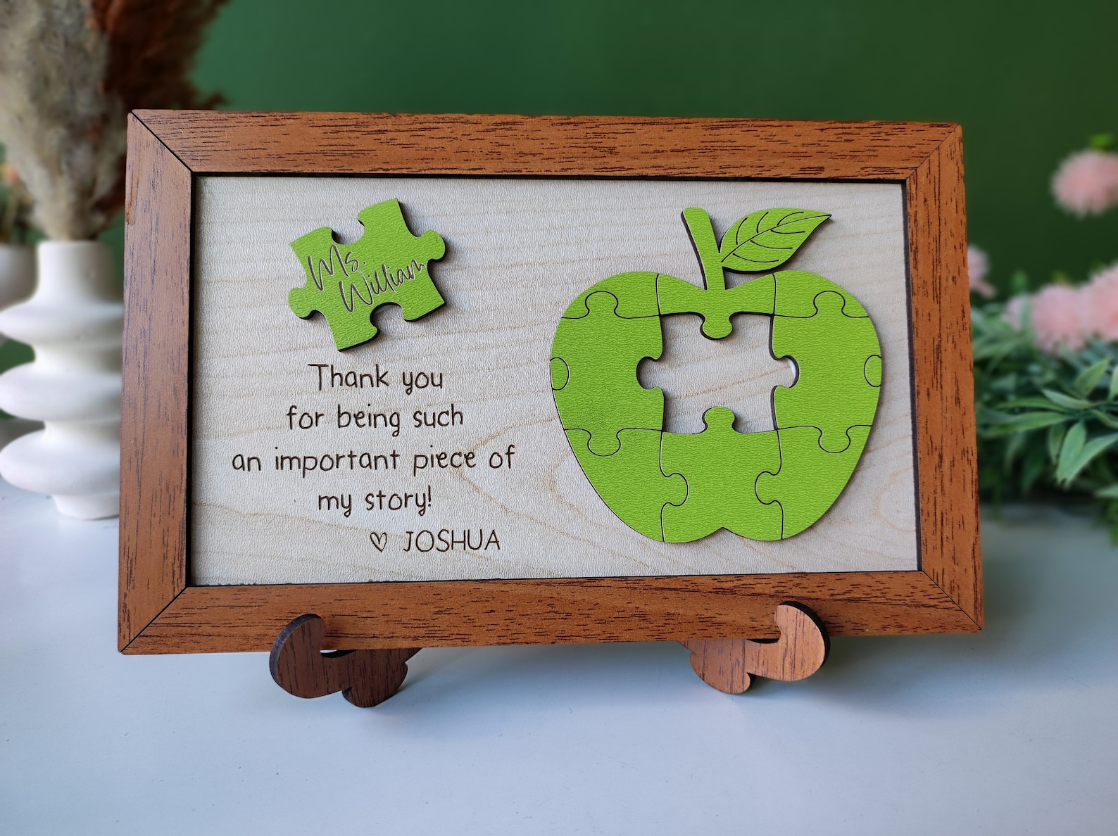 Teacher Appreciation Gift, Teacher Puzzle Piece Sign, Personalized ...
