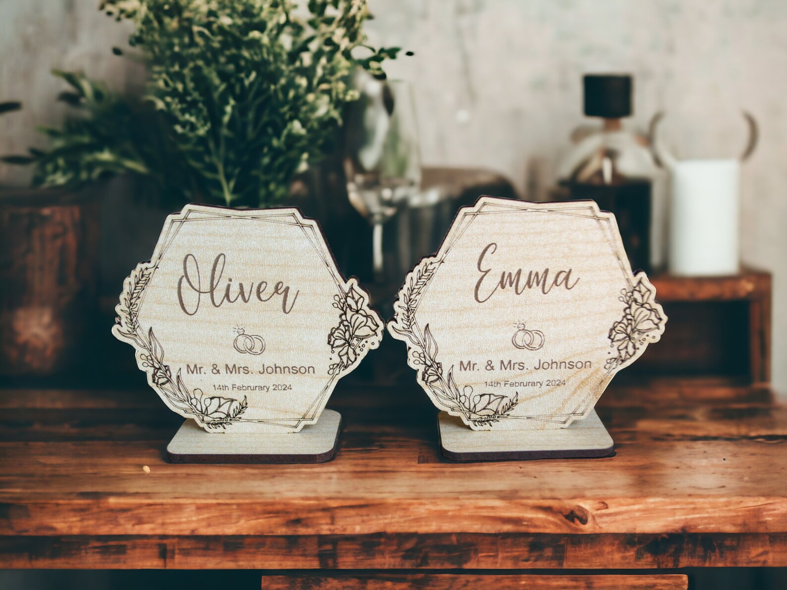 Personalized Table Place Names Wedding Floral Name Tags Wedding ...
