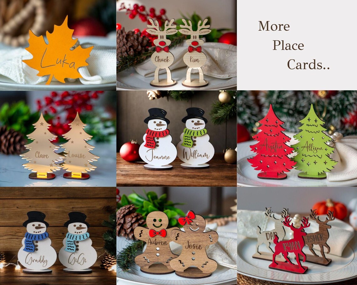 Custom Gingerbread Place Card: Engraved Christmas Dinner Decoration - Etsy