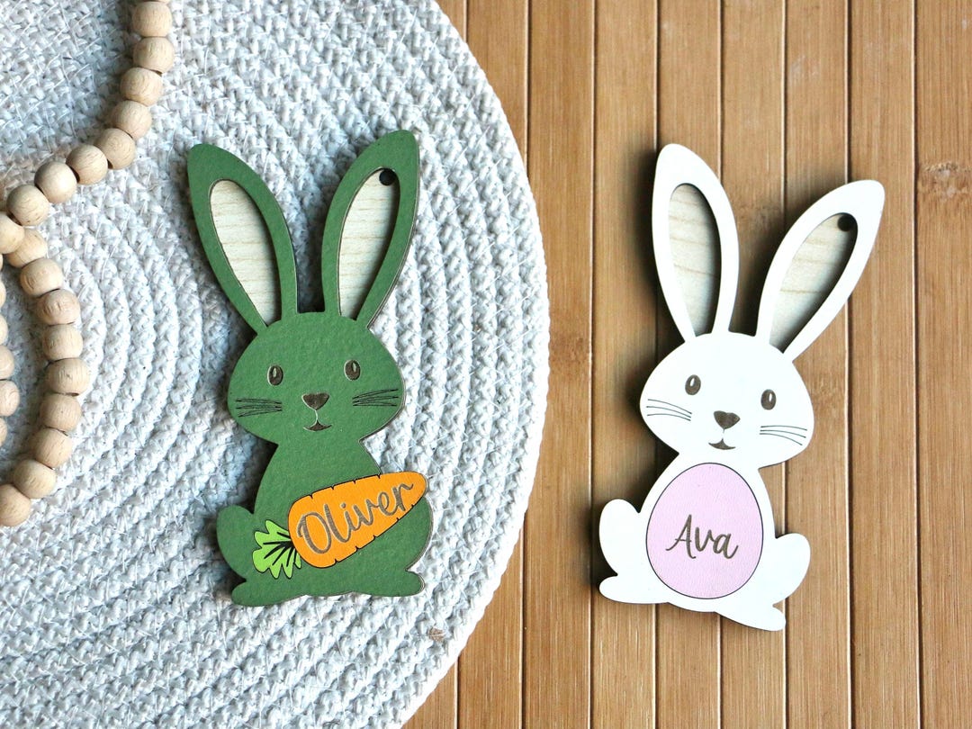 Easter Bunny Name Tag, 3D Name Tag, Easter Bag Tag, Custom Bunny Basket ...