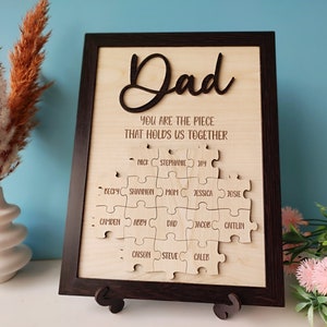 Father’s Day Gift Puzzle, Fathers Day Wooden Sign, DAD Puzzle Sign ...
