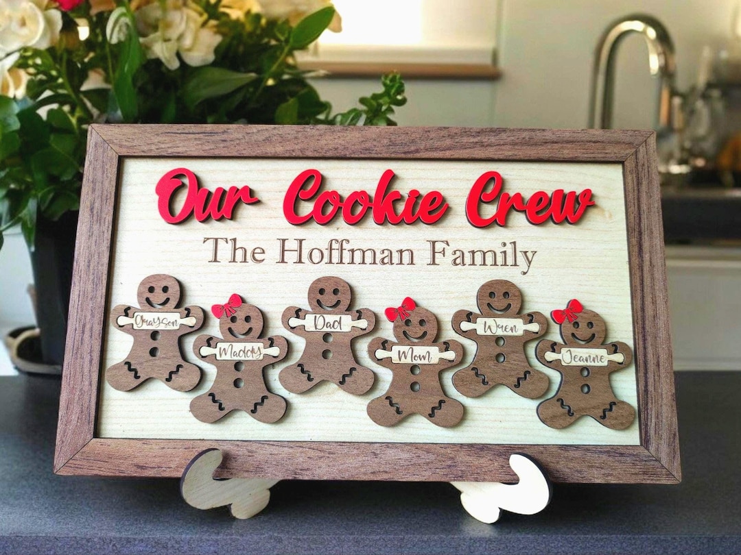 Personalized Gingerbread Cookie Crew Sign: Christmas Family Decor - Etsy