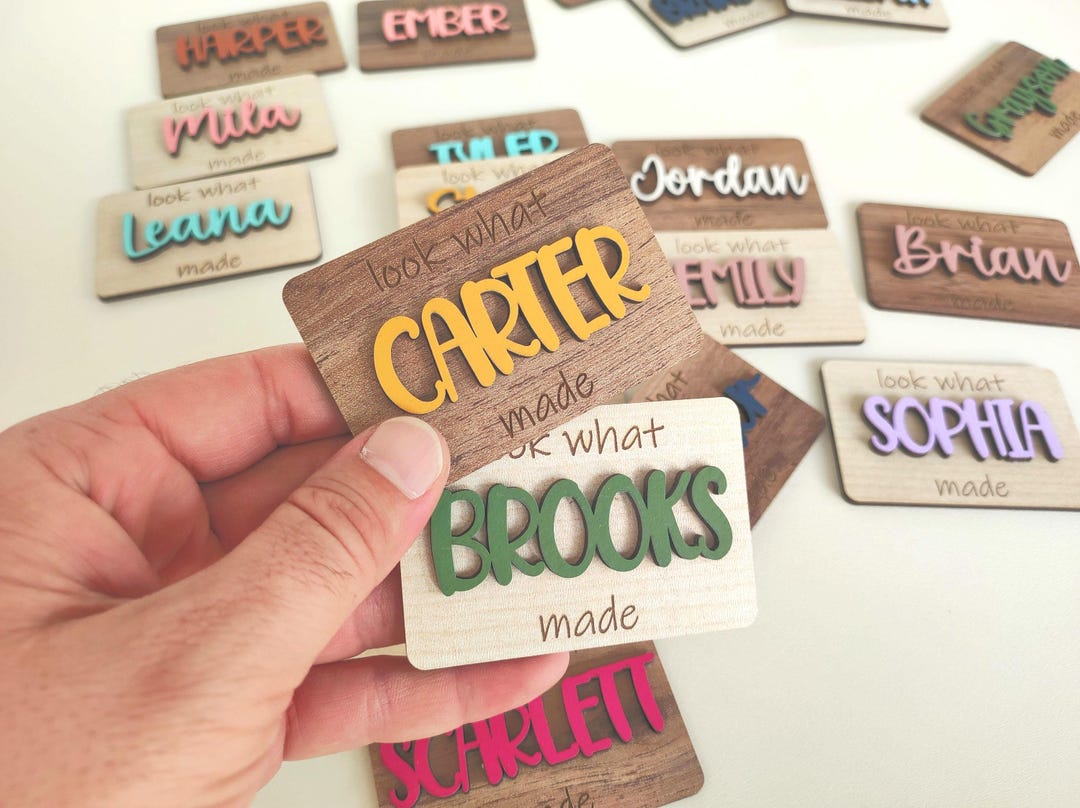 Look What I Made Magnet, Custom Kids Name Magnet, Kids Art Work Magnet ...