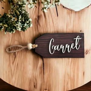 Personalized Name Tags Wooden Gift Tags Gift Tags Custom Christmas Name ...
