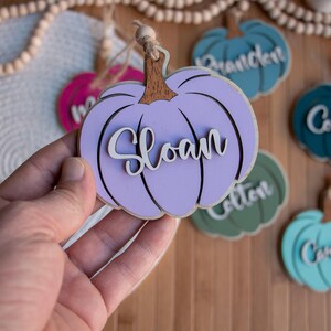 Personalized Pumpkin Name Tags, Cute Halloween Basket Tags, Trick or ...