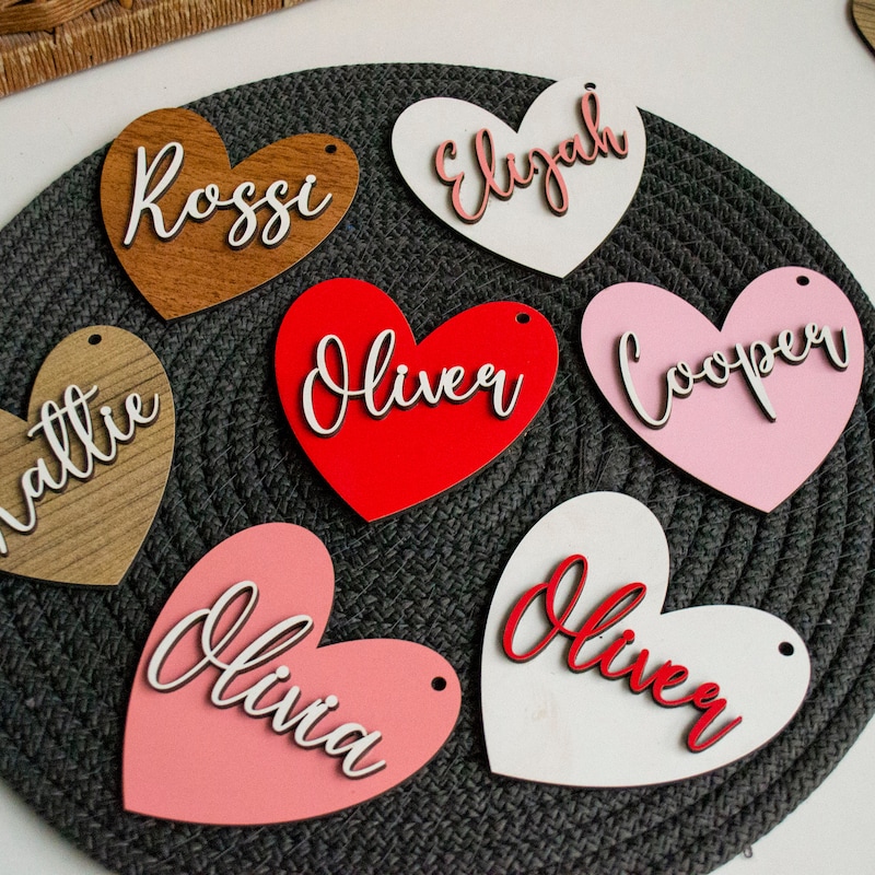 Heart Name Tag - Etsy