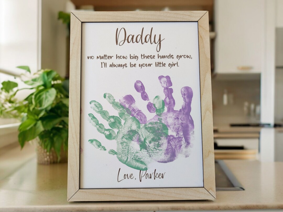 Custom Father's Day Gift, Handprint Sign for Dad, DIY Hand Print Sign ...