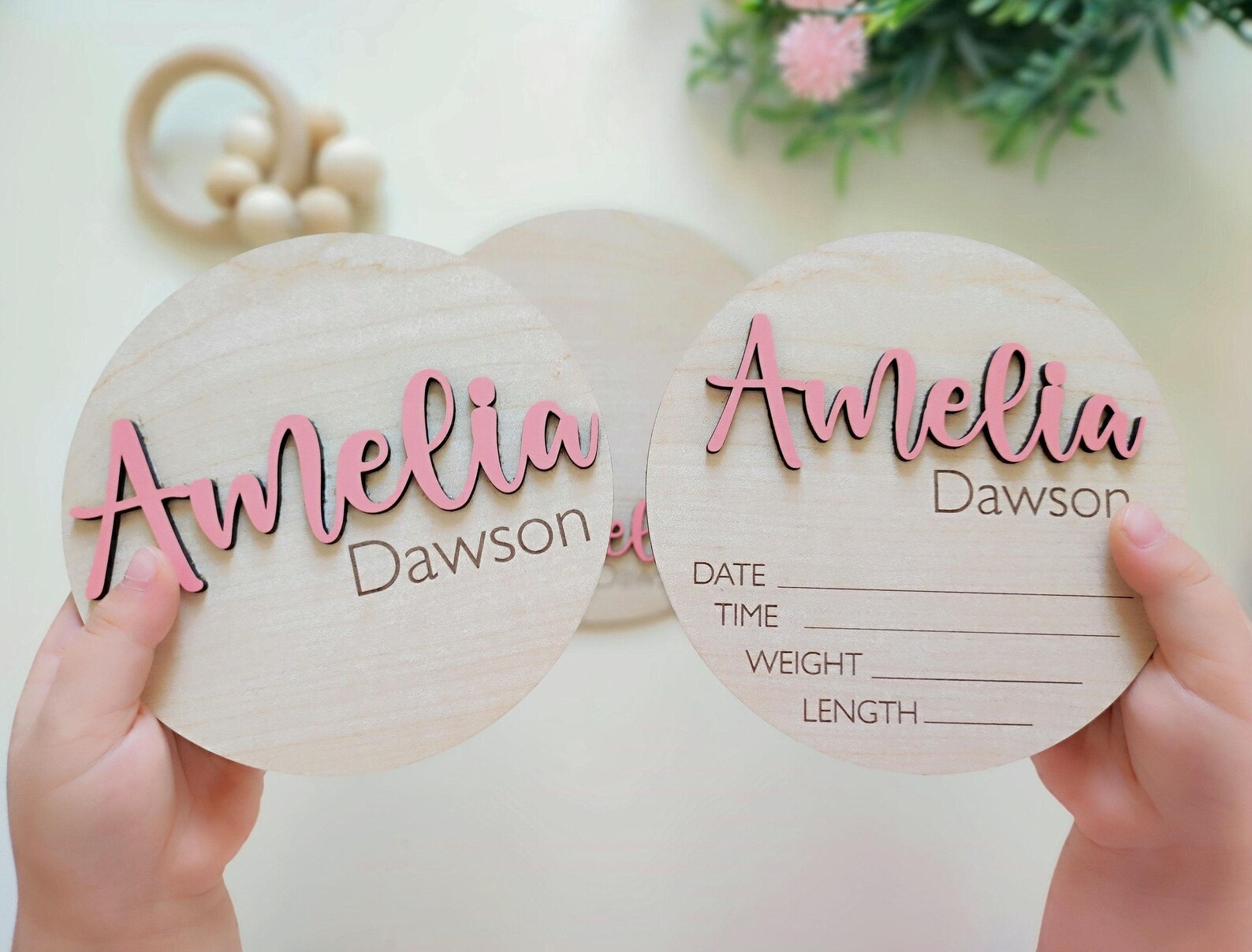 Custom Baby Arrival Announcement Sign: 3D Name, Birth Stats, Footprint ...