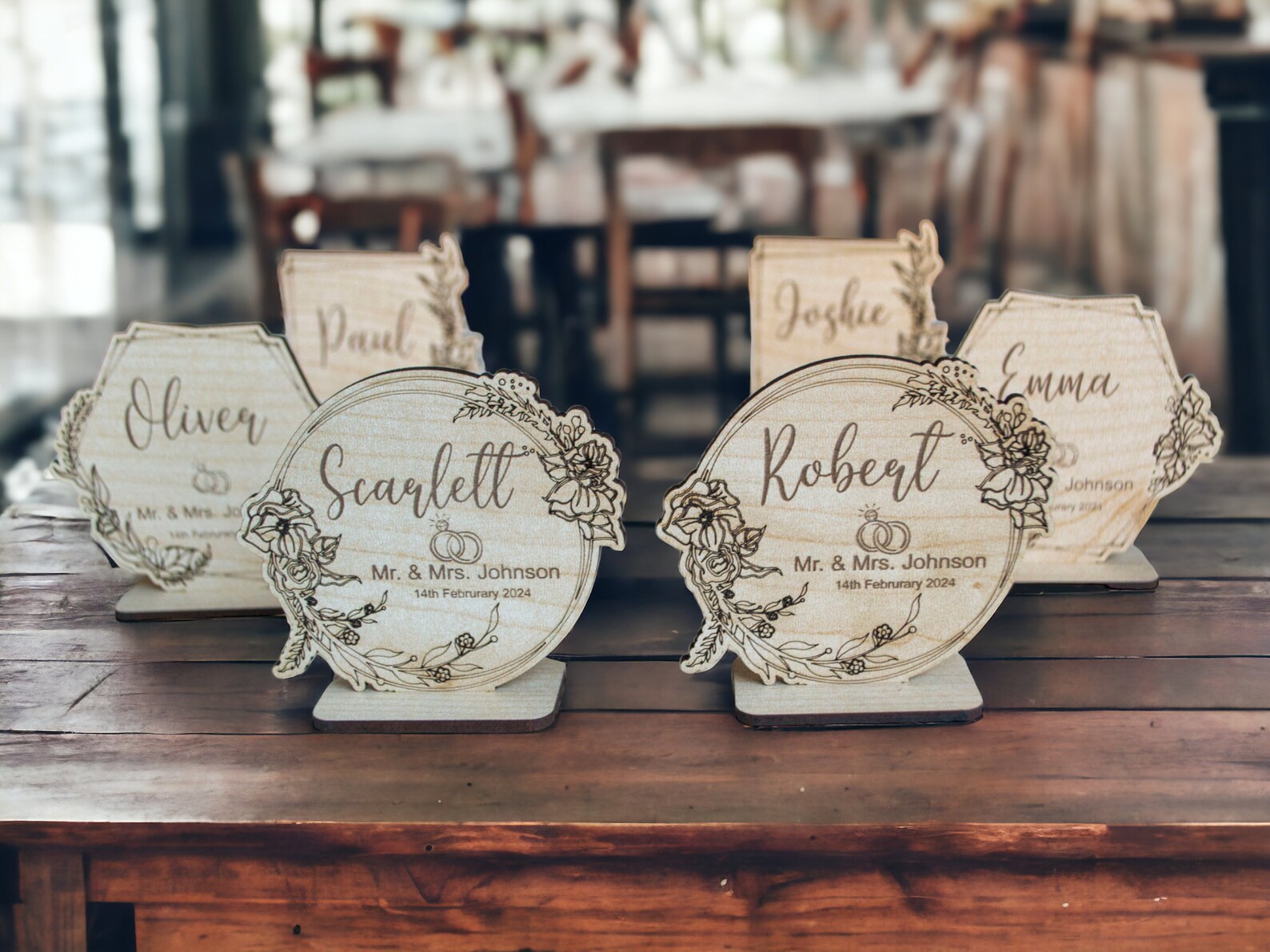 Personalized Table Place Names Wedding Floral Name Tags Wedding ...