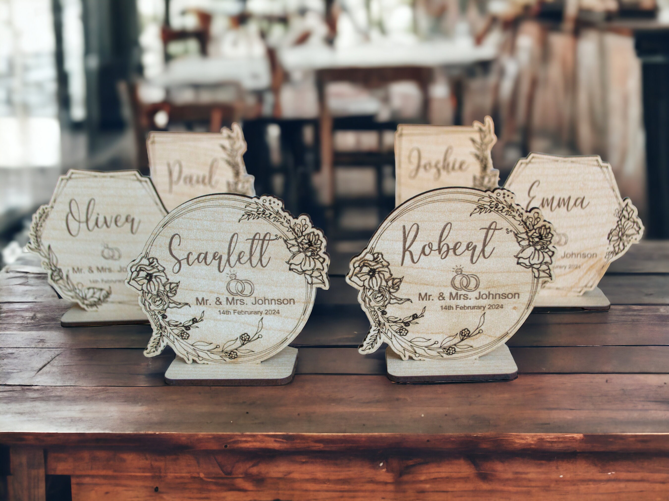 Personalized Table Place Names Wedding Floral Name Tags Wedding ...