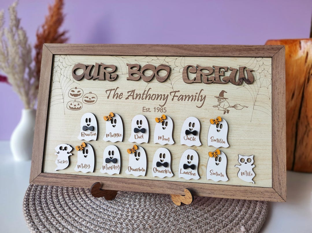 Our Boo Crew Sign Ghost Family Sign for Family of 20 Personalized ...