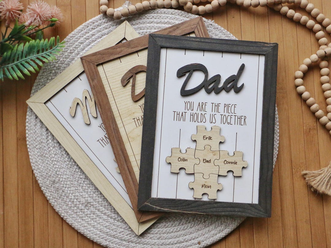 Father’s Day Gift, Dad Puzzle Sign, Personalized Dad Puzzle Frame Sign ...