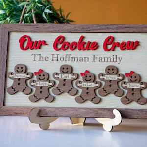Personalized Gingerbread Family Sign: Christmas Cookie Crew Decor - Etsy