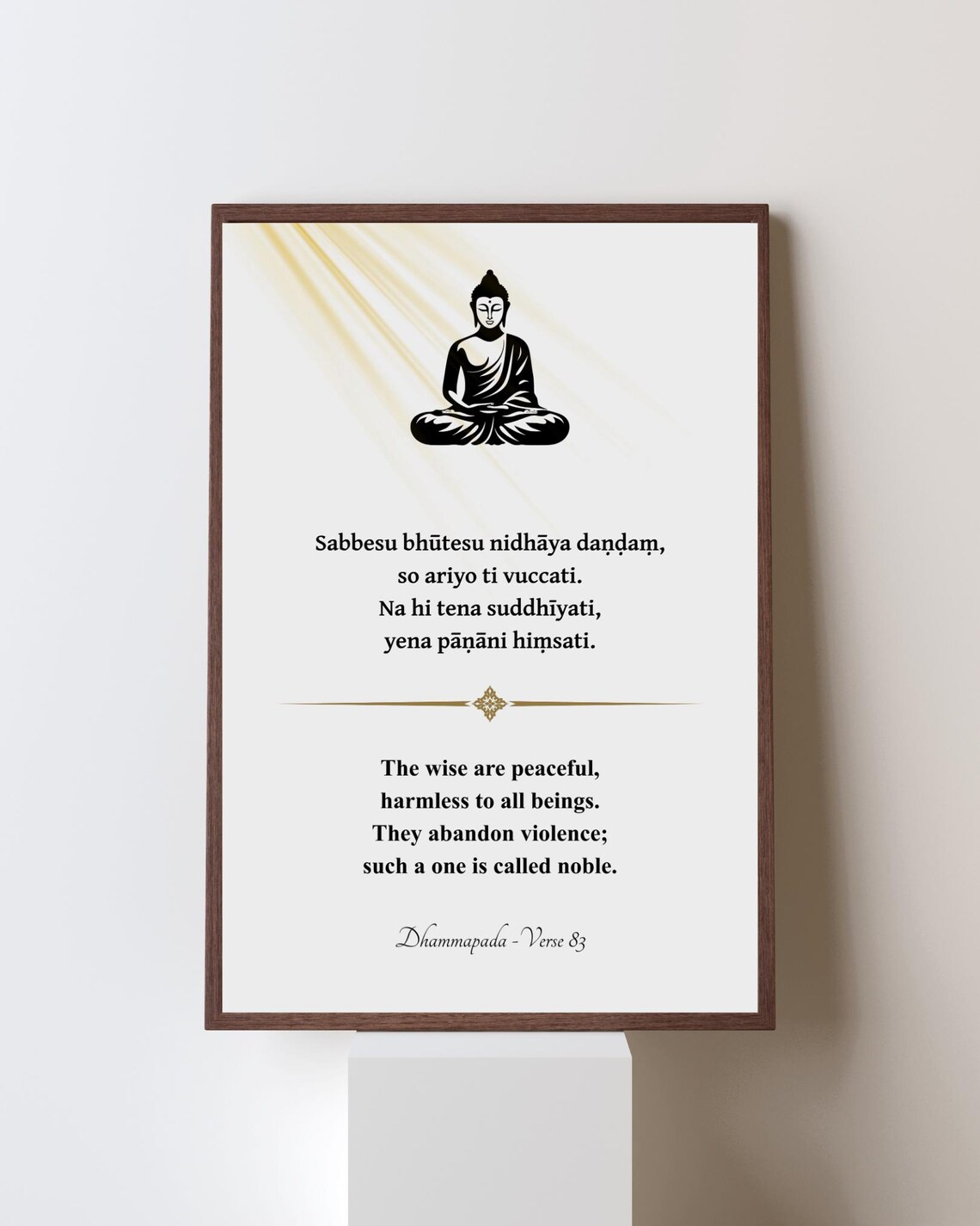 Dhammapada Verse 83 Print | Buddha Quote, Buddhist Wisdom (digital ...