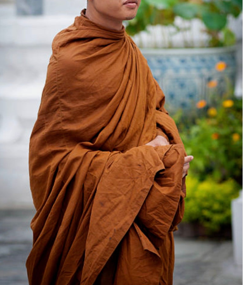 Theravada Buddhist Monk Robe Brown Monk Attire Monk Wear Meditation ...