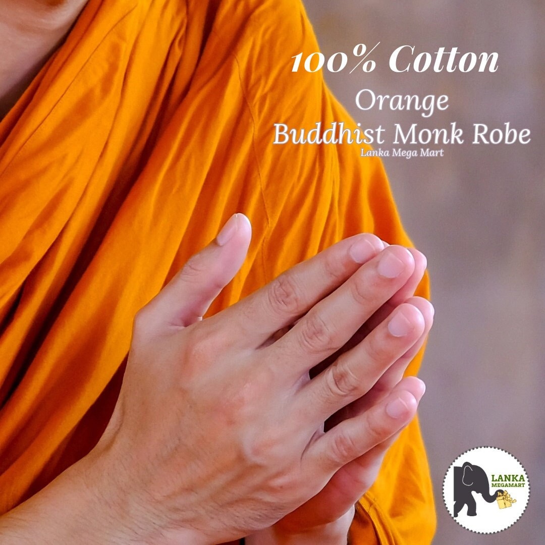 100% Organic Cotton Buddhist Monk Attire Orange Monk Wear Meditation ...