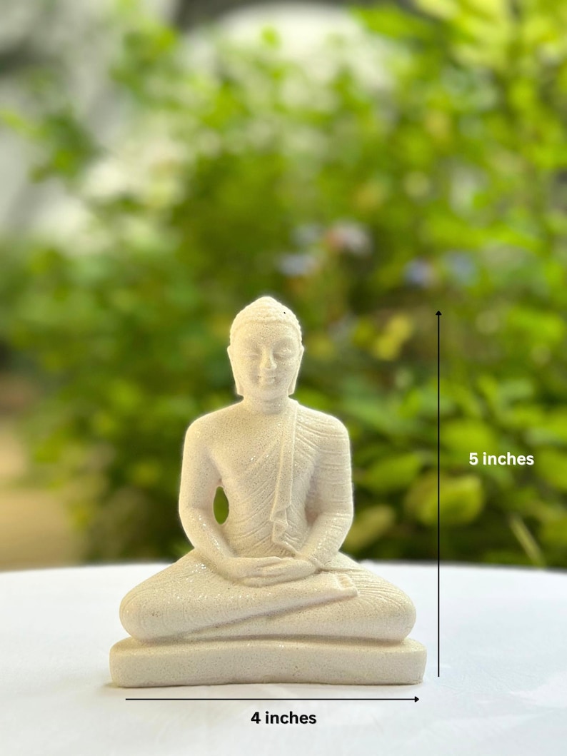 Small White Buddha Statue | Sitting Dolomite Buddha Figurine ...