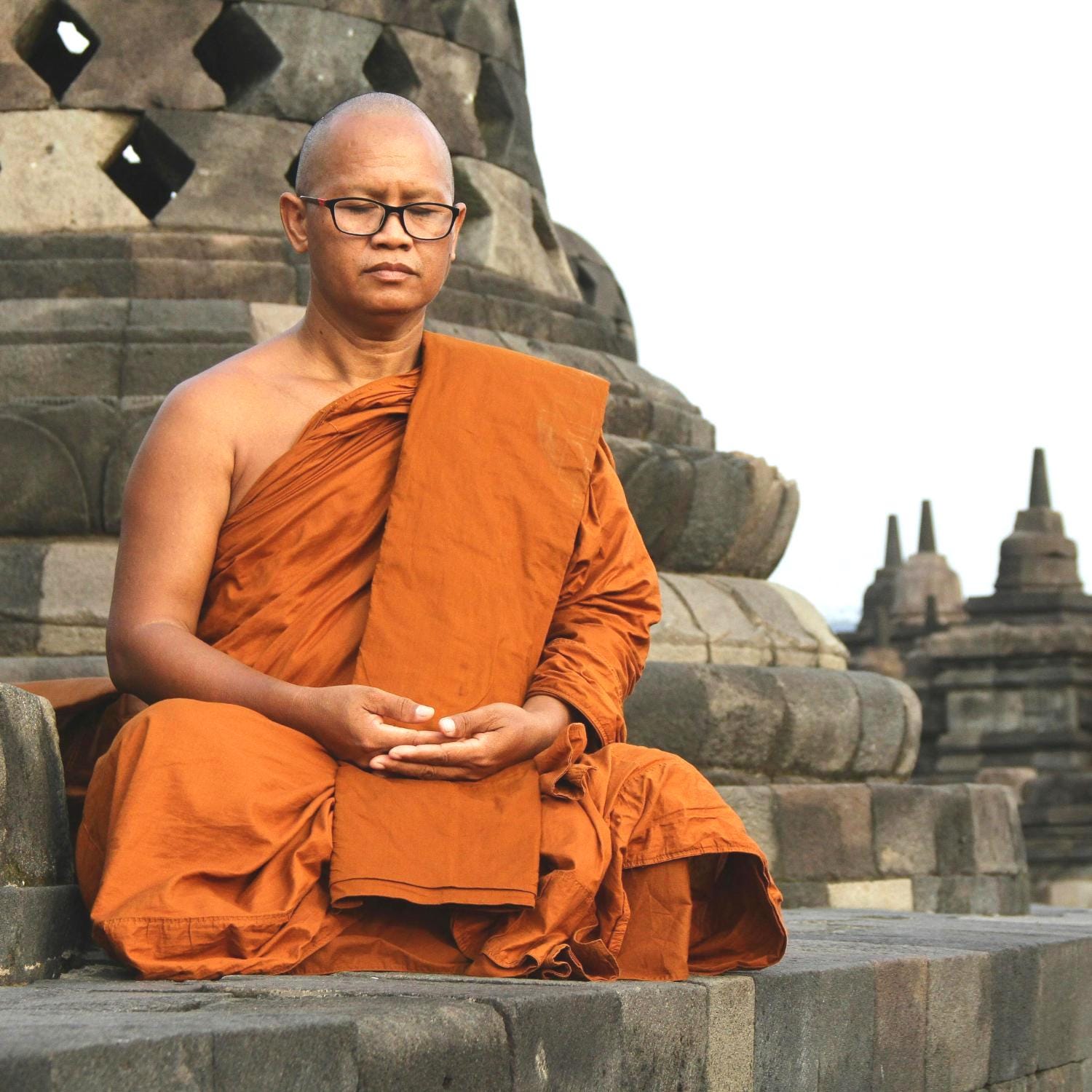 Buddhist Monk Robe & Oversized Shawl Set | 100% Cotton Handmade Attire ...