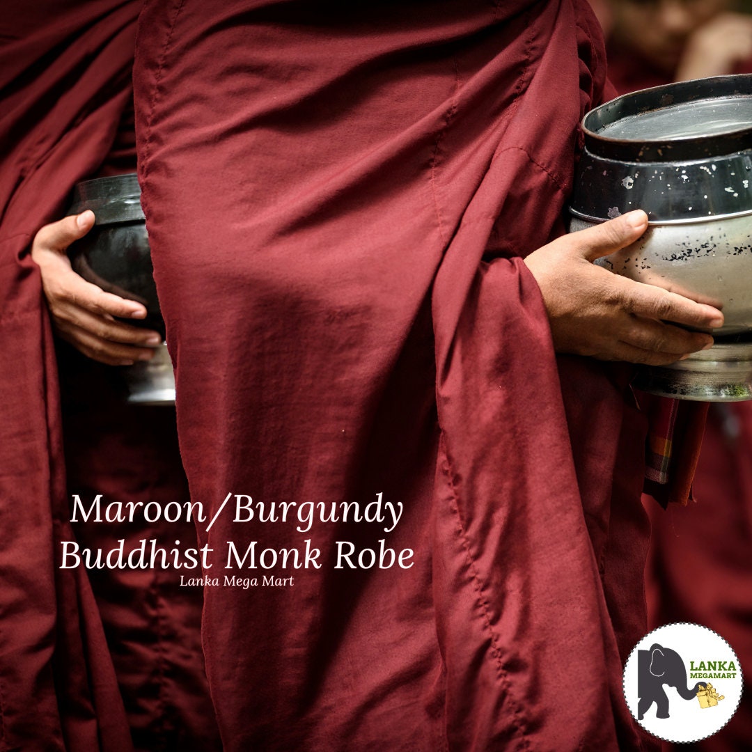Theravada Buddhist Monk Robe Puja Sivura, Monk Wear Monk Attire Maroon ...
