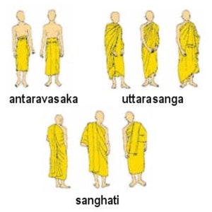 3 Piece Monk Robe Set Triple Robe Set Buddhist Monk Robe Maroon ...