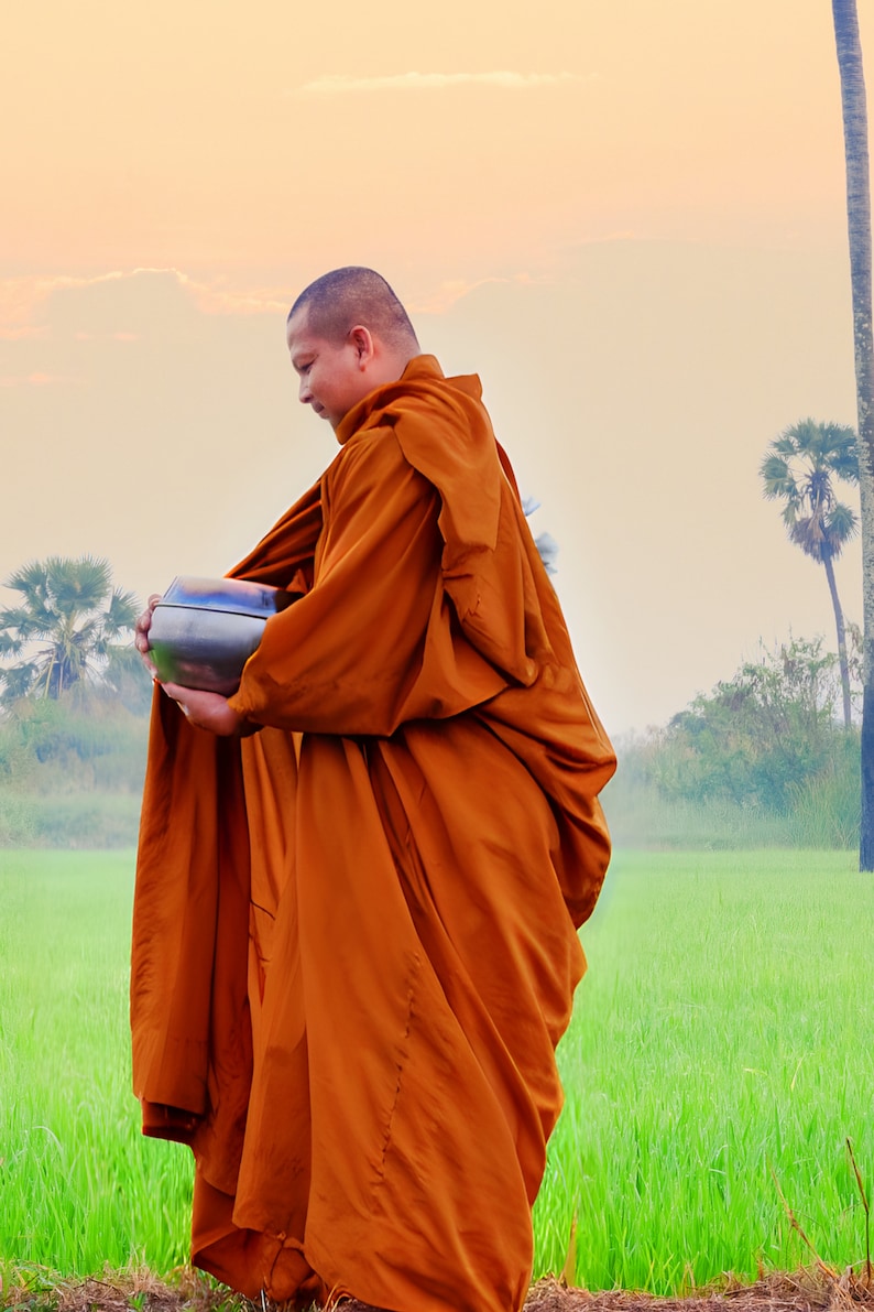 Buddhist Monk Robe & Shawl Set Handmade Meditation Attire Authentic ...