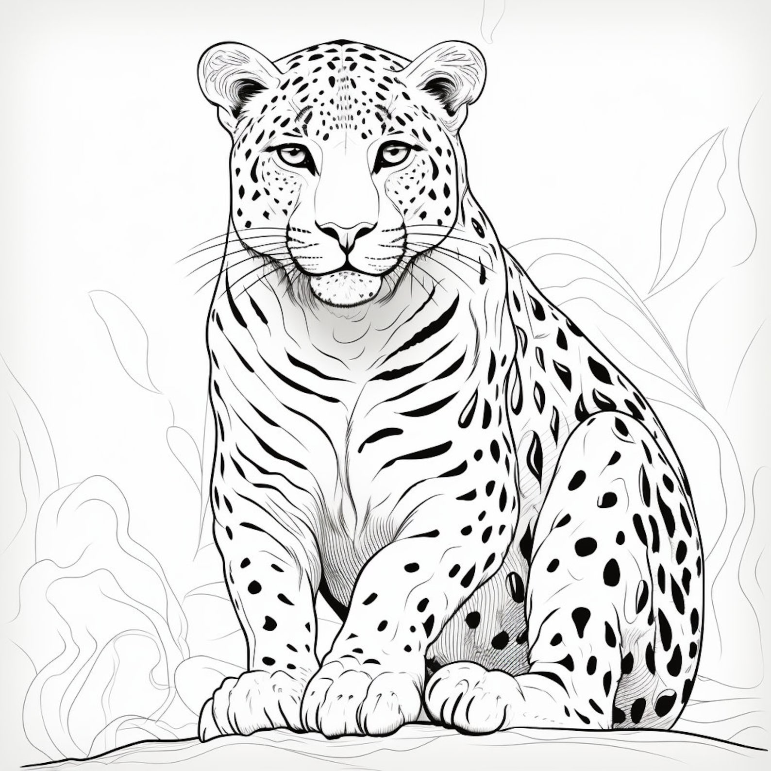 Big Cats Coloring Pages - 15 Pages - Etsy
