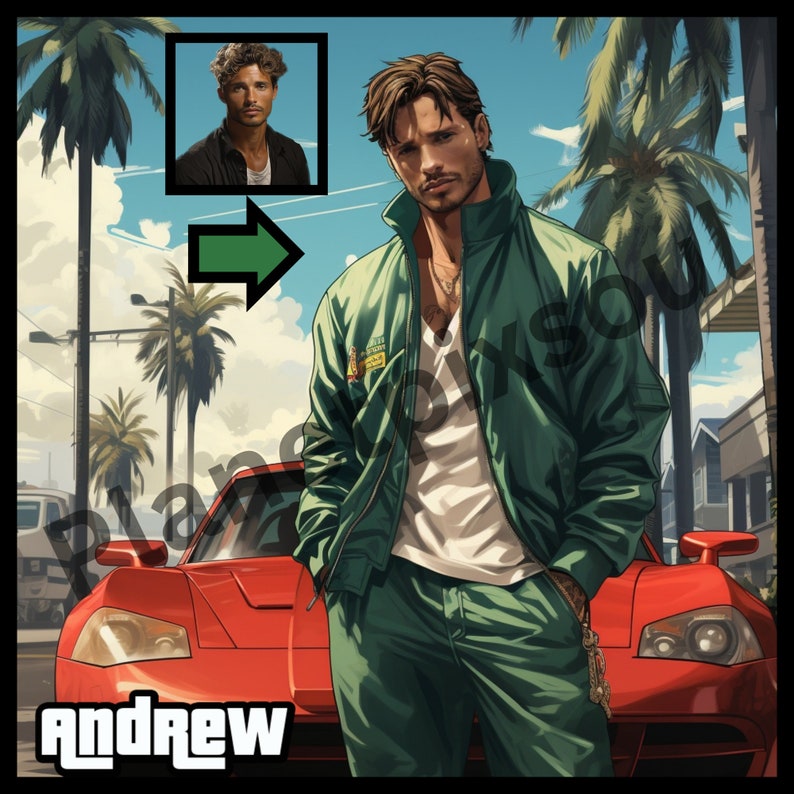 GTA Personalised Portrait, Gta Poster, Customised GTA Drawing,gamer Art ...