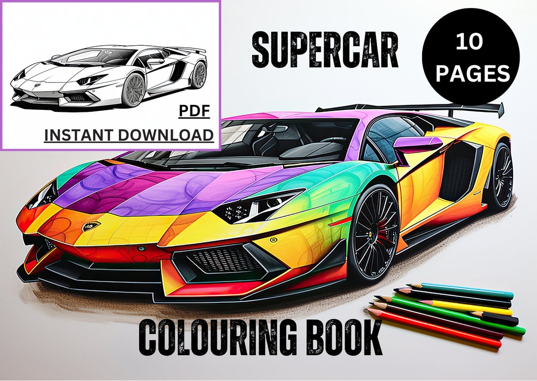 Supercar Pdf Colouring Pages,supercar Colouring Book,colouring Pdf ...