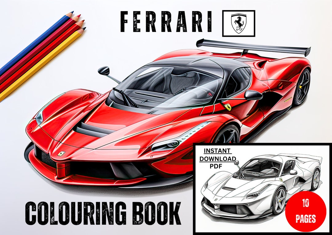 Ferrari Supercar Colouring, Kids Colouring Printable, Ferrari Colouring ...