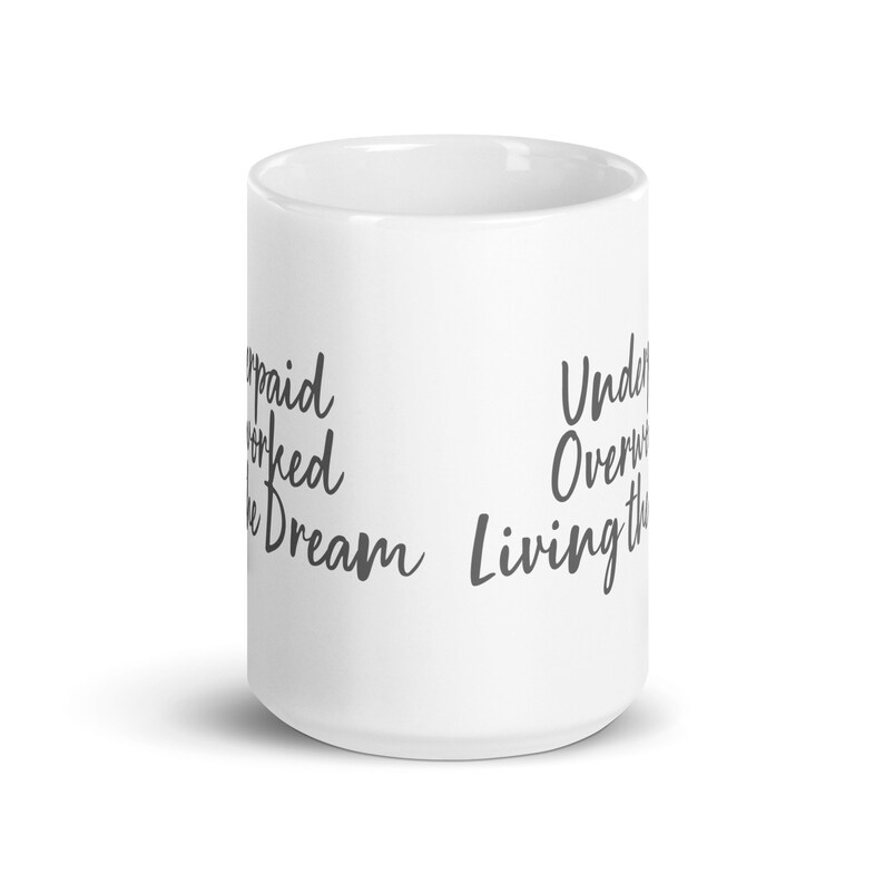 Underpaid Overworked Living the Dream Mug Sarcastic Mug Gift - Etsy