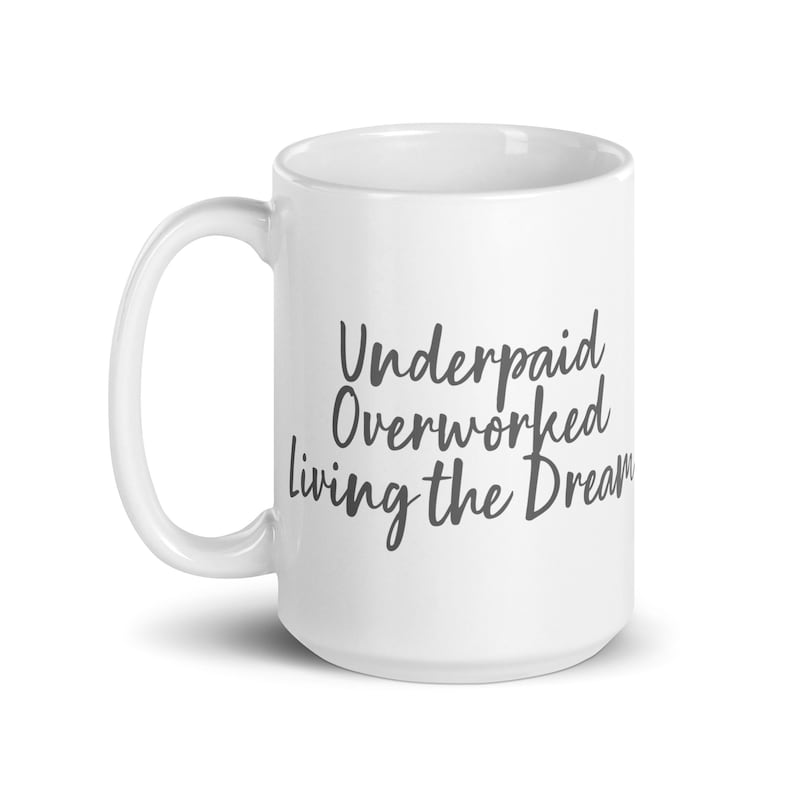 Underpaid Overworked Living the Dream Mug Sarcastic Mug Gift - Etsy