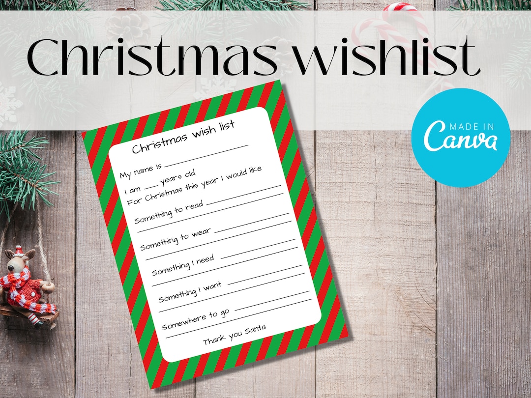 Letter to Santa Wish List Christmas List Christmas Letter - Etsy