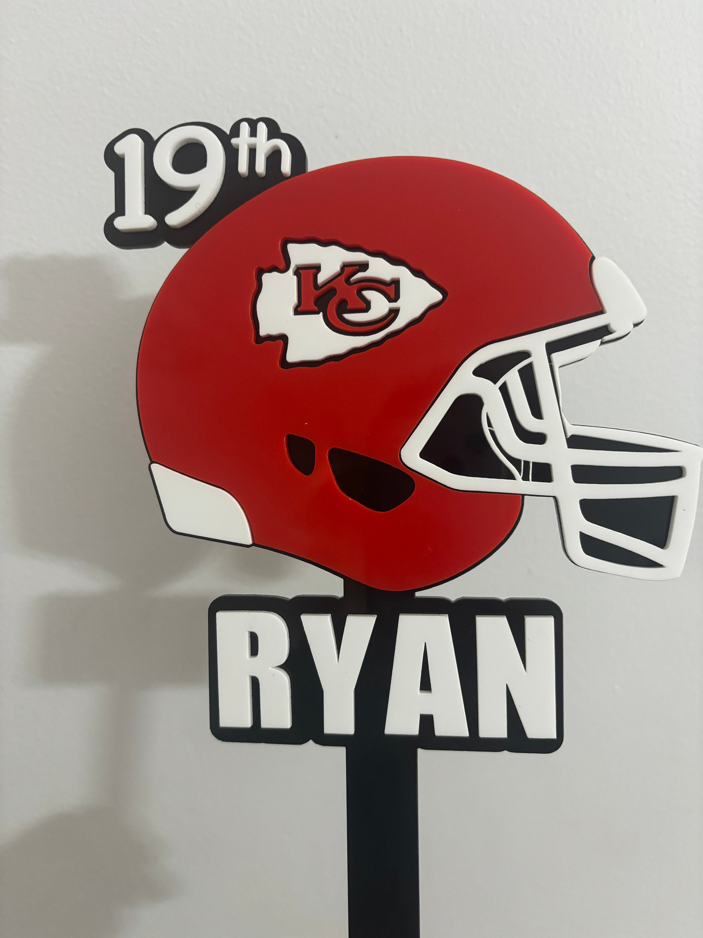 Custom Kansas City Chiefs Cake Topper Personalised With Name and Age - Etsy