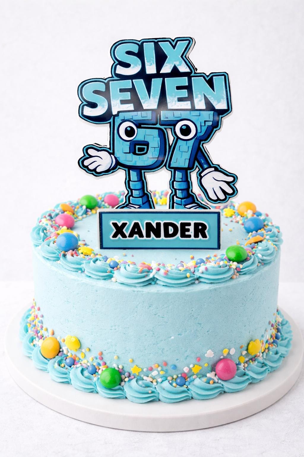 Six Seven 67 Kids Cake Topper | Custom Name Birthday Cake Decoration - Etsy