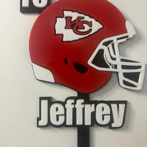 Custom Kansas City Chiefs Cake Topper - Personalised With Name and Age ...