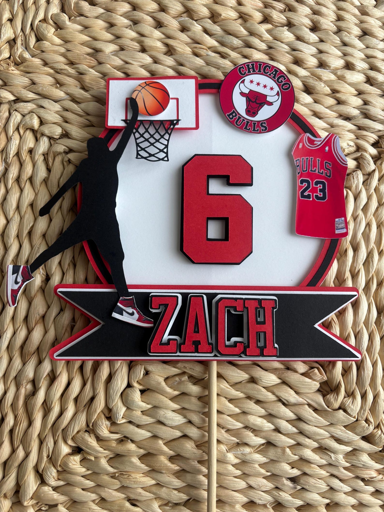 Chicago Bulls 3D Personalised Cake Topper - Etsy