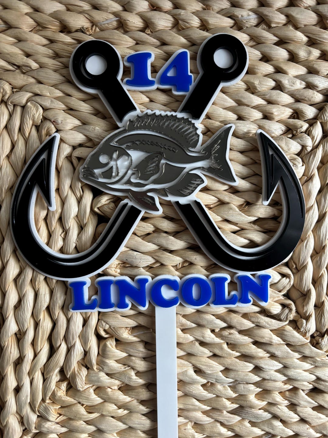 Fishing Birthday Cake Topper | Personalised Cake Topper | Acrylic Cake ...