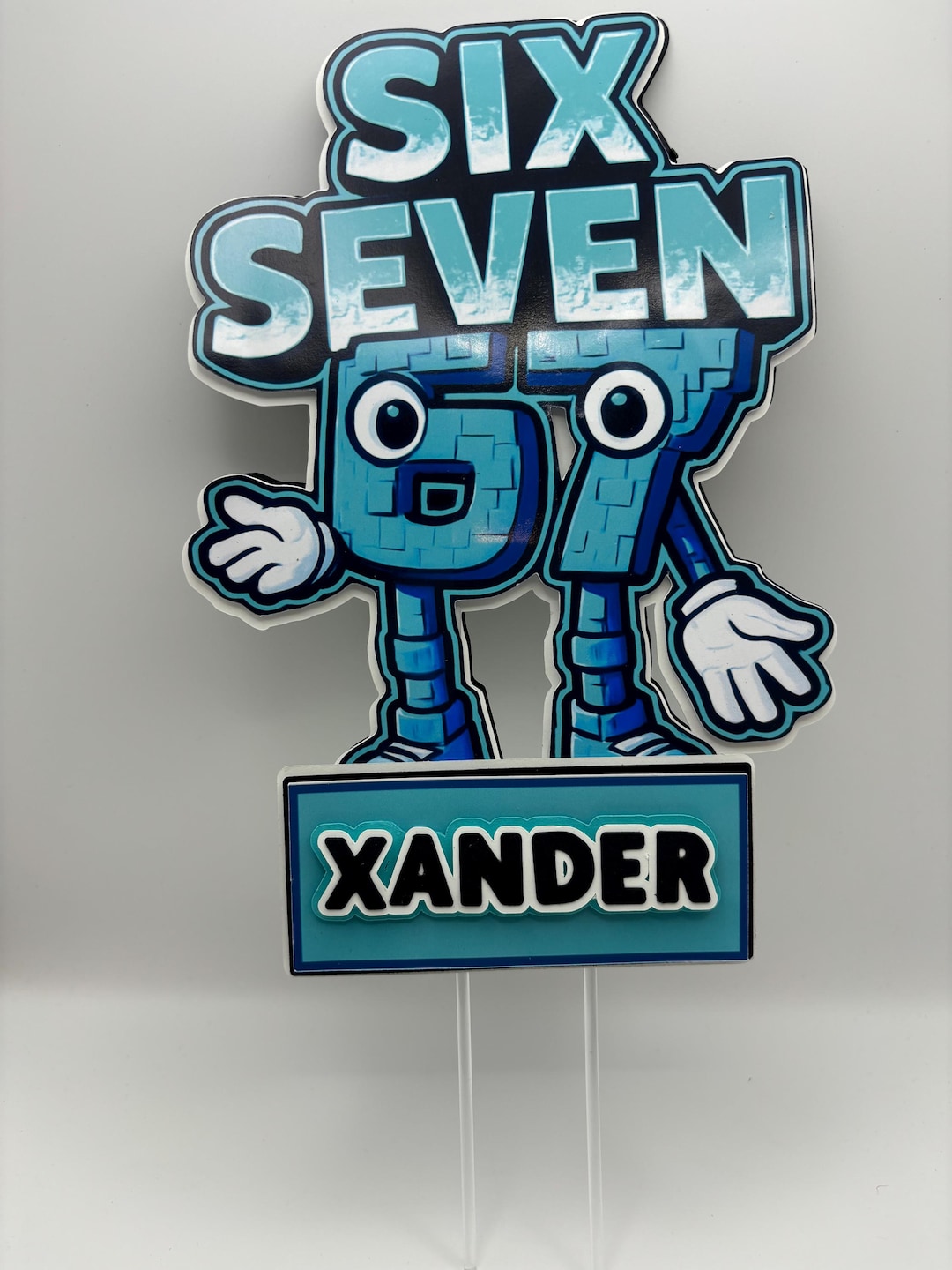 Six Seven 67 Kids Cake Topper | Custom Name Birthday Cake Decoration - Etsy