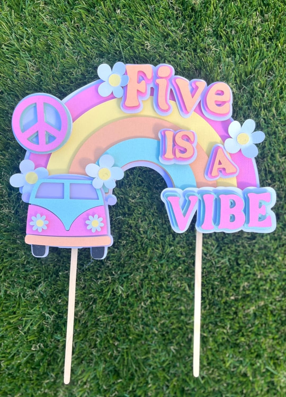 3D Five is a Vibe Cake Topper - Etsy