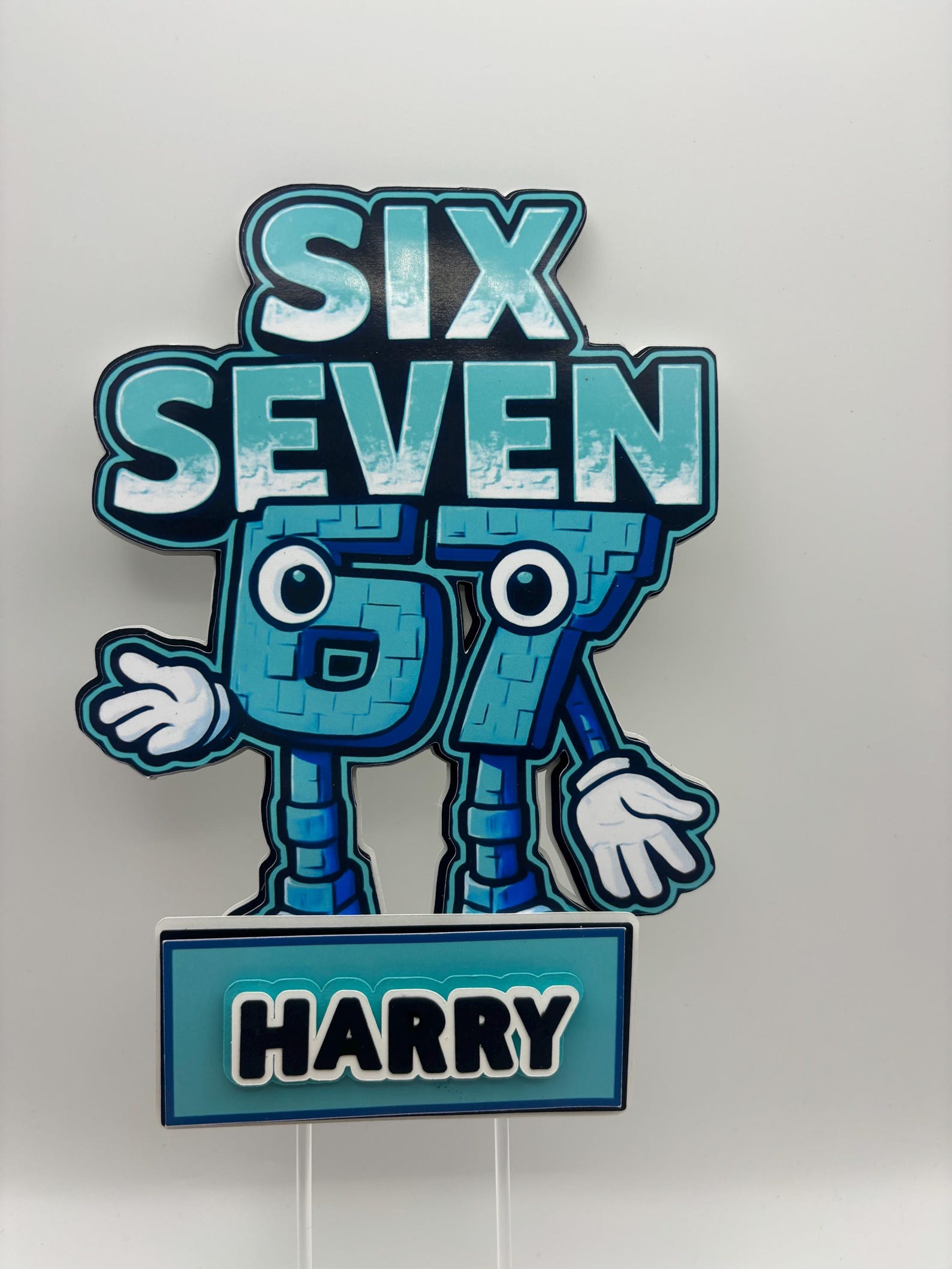 Six Seven 67 Kids Cake Topper | Custom Name Birthday Cake Decoration - Etsy