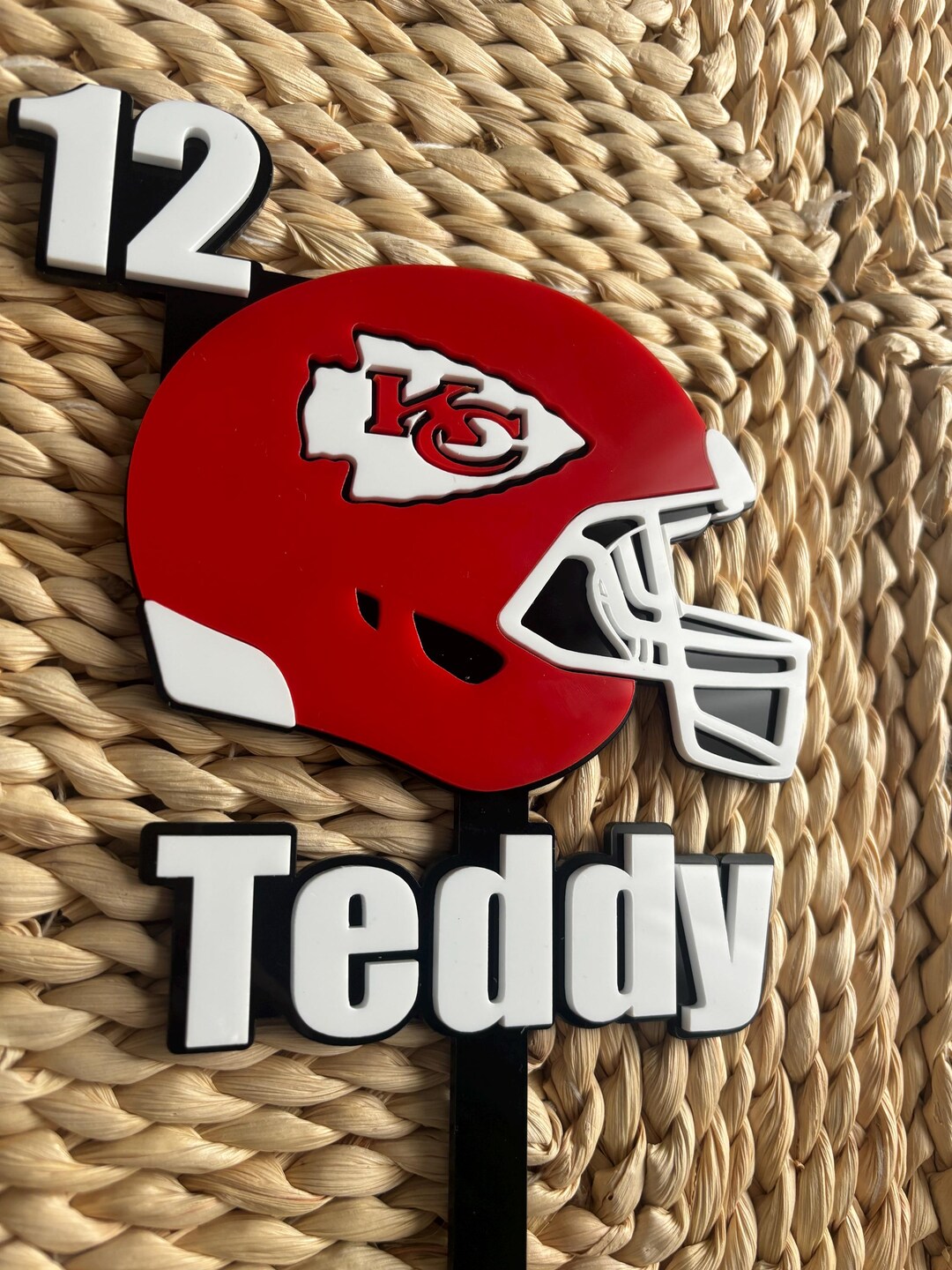 Custom Kansas City Chiefs Cake Topper - Personalised With Name and Age ...