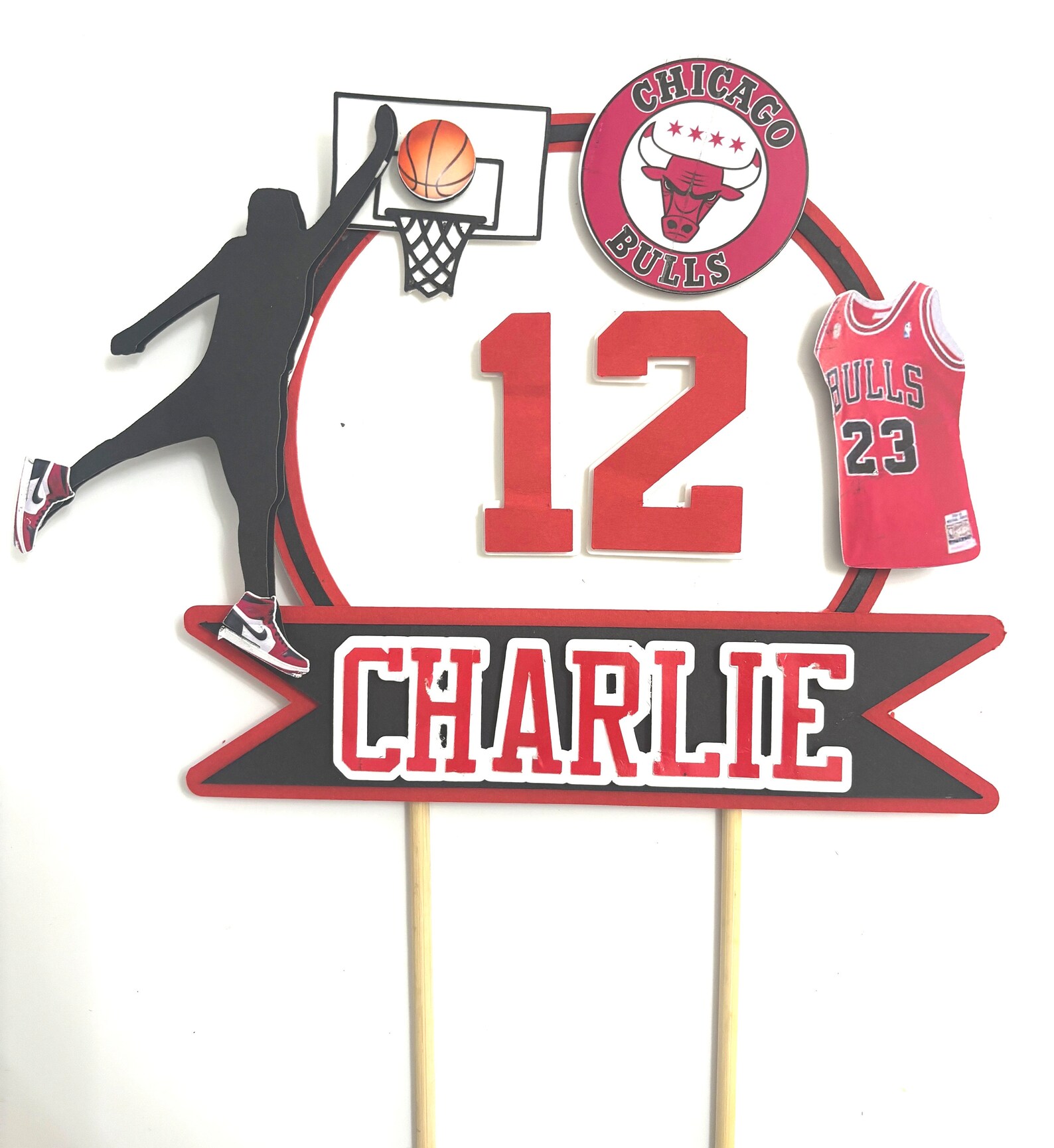 Chicago Bulls 3D Personalised Cake Topper - Etsy