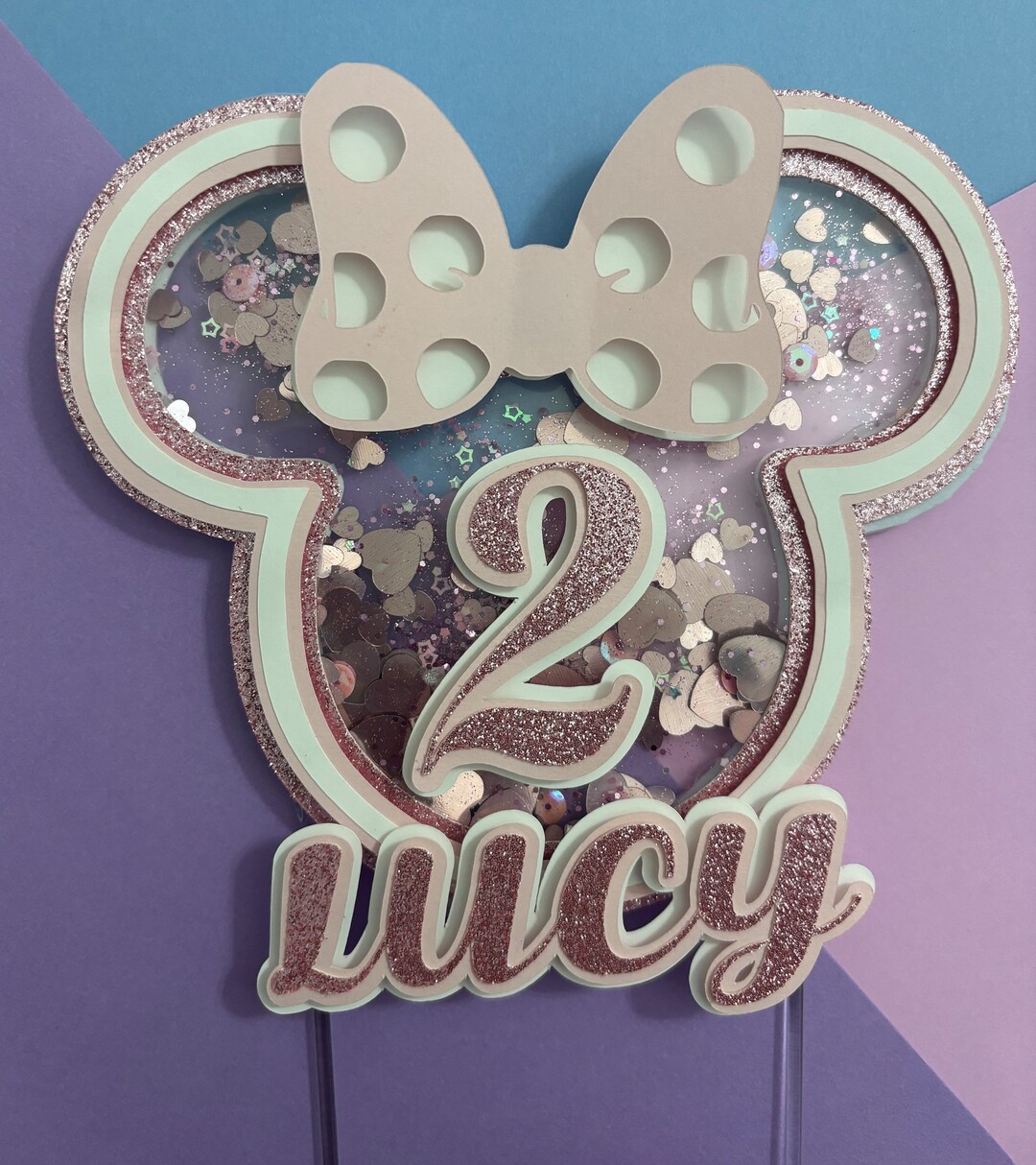 3D Minnie Mouse Shaker Cake Topper - Etsy