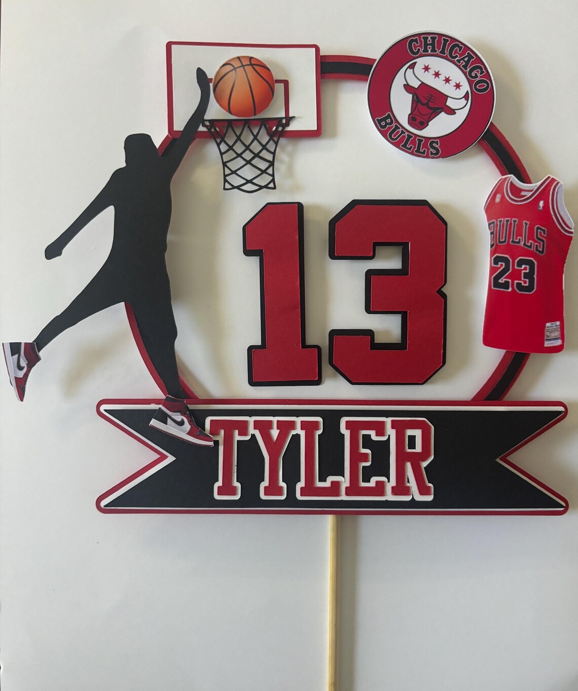 Chicago Bulls 3D Personalised Cake Topper - Etsy