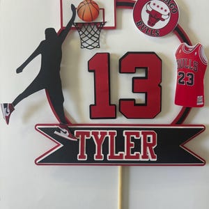 Chicago Bulls 3D Personalised Cake Topper - Etsy
