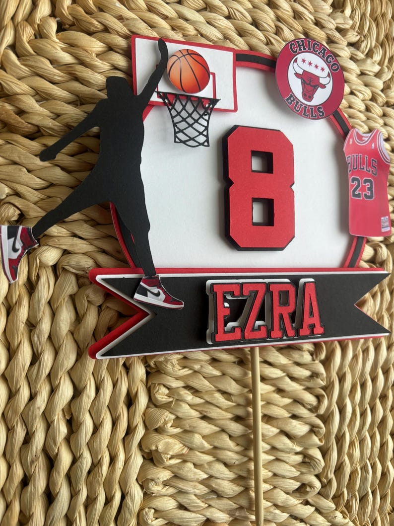 Chicago Bulls 3D Personalised Cake Topper - Etsy