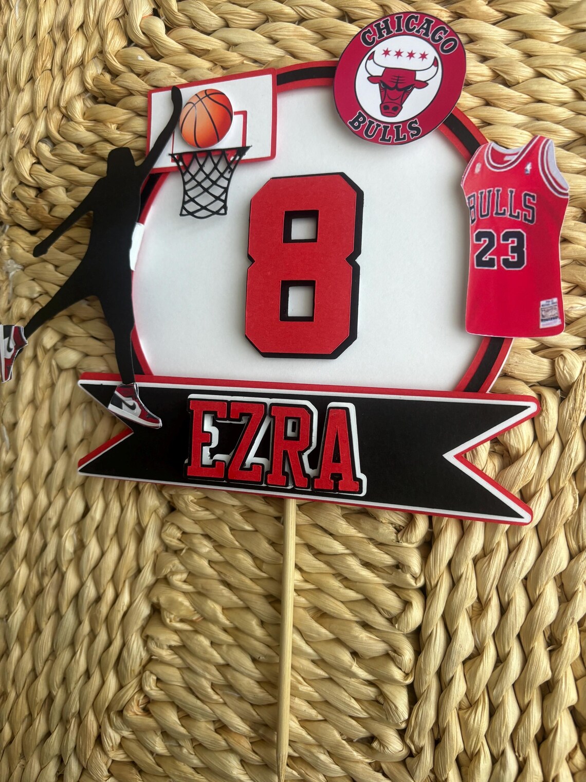 Chicago Bulls 3D Personalised Cake Topper - Etsy